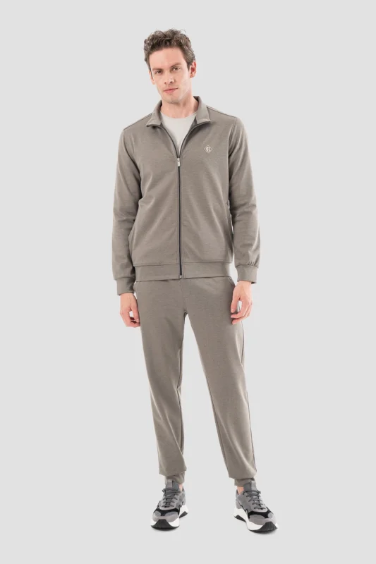 Bronze Green Zippered Tracksuit - 2024 Collection