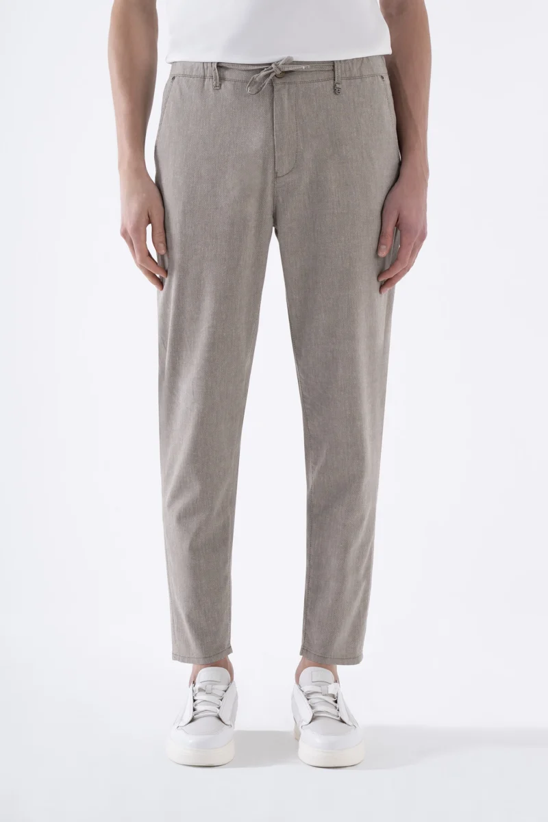 Beige Ankle Length Drawstring Pants – 2025 SPRING SUMMER COLELCTION